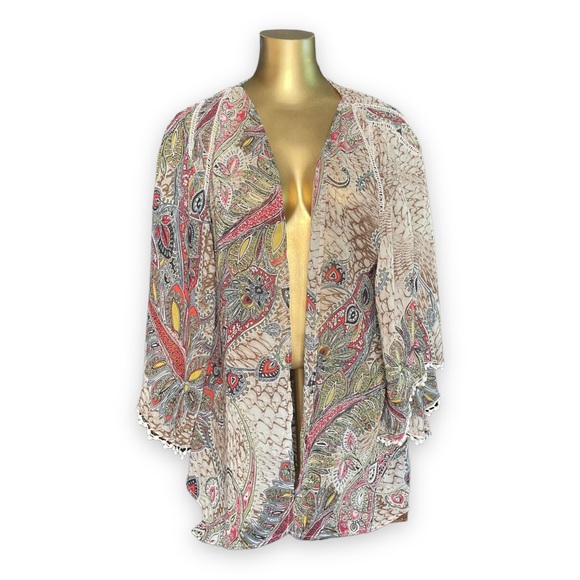 Umgee | Tops | Umgee Kimono Duster Semi Sheer Top Open Front Caftan ...
